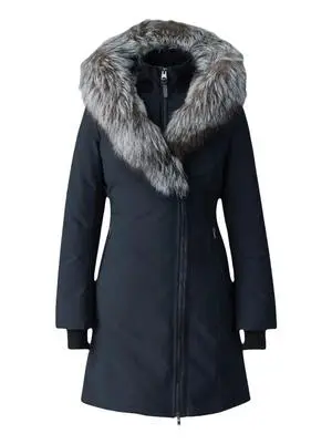 MACKAGE Trish-X Down Coat With Silver Fox Fur Collar