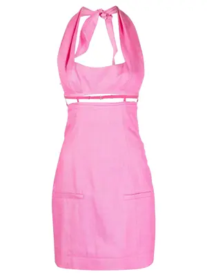 Jacquemus Halterneck Mini Dress - Pink