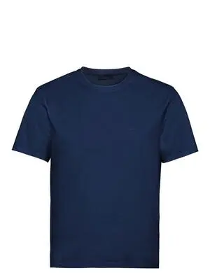 Prada Logo-embroidered Cotton T-shirt - Blue