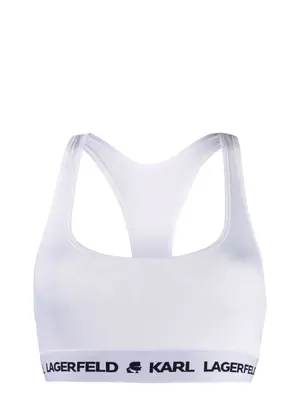 Karl Lagerfeld Logo Band Sports Bra - White