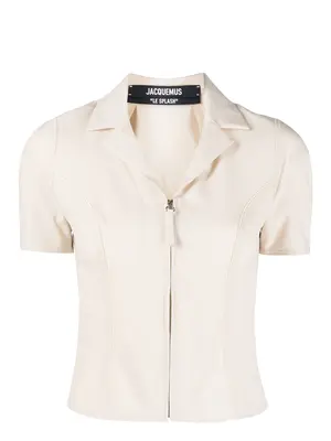 Jacquemus Tangelo Zip-up Shirt - Neutrals