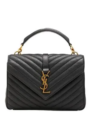 Saint Laurent College Medium Flap Shoulder Bag - Black