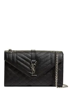 Saint Laurent Envelope Triquilt Shoulder Bag - Black