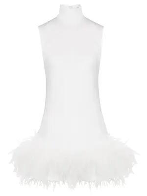 16Arlington Umiko Feather-trimmed Mini Dress - Ivory