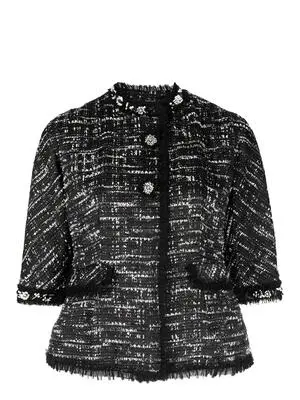 Shiatzy Chen Embellished Tweed Jacket - Black