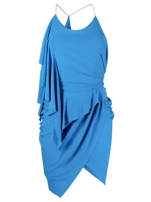 Alexandre Vauthier Asymmetric Draped Mini Dress - Blue