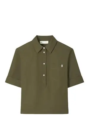 Tory Burch Poplin Shirt - Olive Pesto