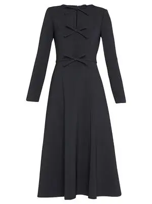 Carolina Herrera Icon Triple Bow Midi-dress - Black