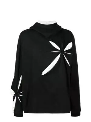 KUSIKOHC Origami-pattern Cotton Hoodie - Black