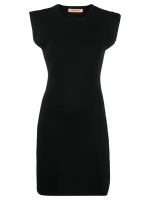 YVES SALOMON Fine-ribbed Mini Dress - Black