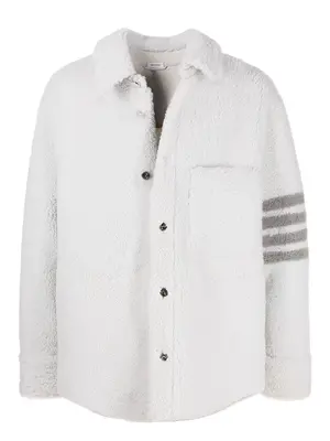 Thom Browne 4-bar Shearling Jacket - White
