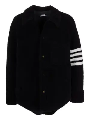 Thom Browne 4-bar Shearling Jacket - Blue