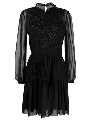 Alberta Ferretti Long-sleeve Shift Dress - Black