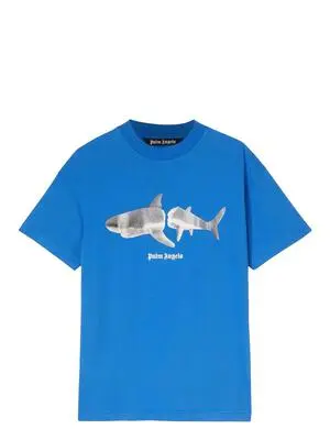 Palm Angels Shark-print T-shirt - Blue