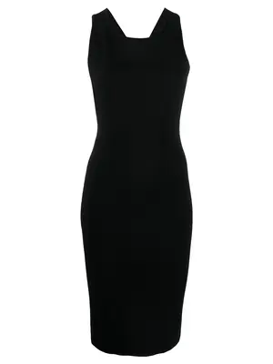 YVES SALOMON Ribbed Midi Dress - Black
