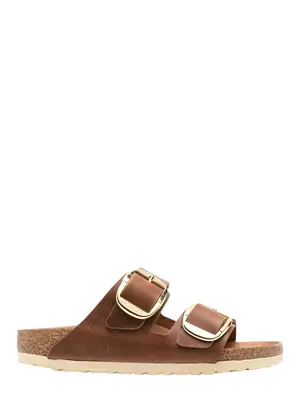 BIRKENSTOCK Leather Flat Sandals - Brown