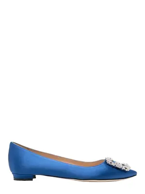 Manolo Blahnik Hangisi Ballerina Shoes - Blue