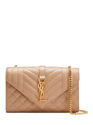 Saint Laurent Envelope Triquilt Small YSL Shoulder Bag Nat Multi
