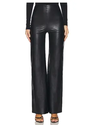 Commando Faux Leather Wide Leg Pant - Black