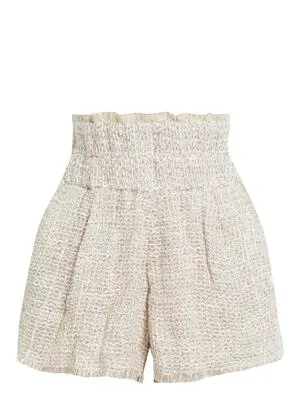 IRO PARIS Ournisa Metallic Tweed Shorts - Beige