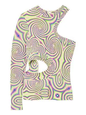 Stella McCartney Cutout Printed Bodysuit - Green
