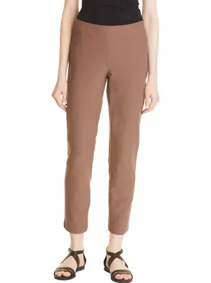 Eileen Fisher Slim Knit Ankle Pants Cinnamon