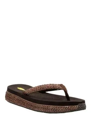 VOLATILE Volatile Palau Platform Flip Flop Brown Fabric