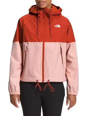 The North Face Antora Waterproof Rain Hoodie Rusted Bronze/ Pink Moss