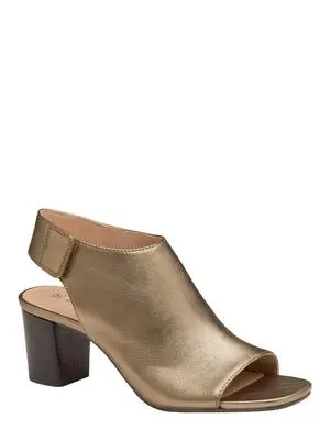 Johnston & Murphy Evelyn Open Toe Bootie - Bronze Metallic Shee