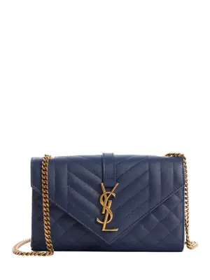 Saint Laurent Saint Laurent Monogram Matelassé Calfskin Shoulder Bag Blue Charron