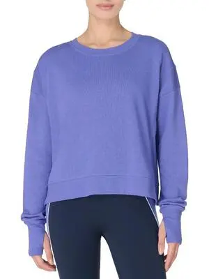 Sweaty Betty Cotton Blend Crop Sweatshirt - Aura Blue