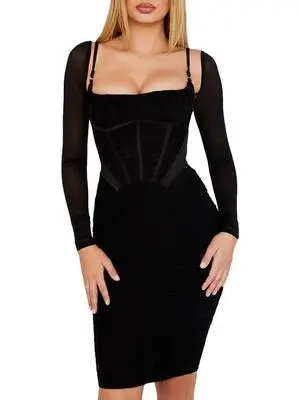 House Of Cb Ruched Body-con Dress - Black