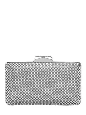 OLGA BERG Natasha Mesh Clutch - Silver