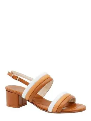 AMALFI BY RANGONI Macedonia Block Heel Sandal Nut/natural/white Parmasoft