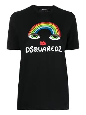 Dsquared2 Cotton T-shirt With Graphic Print - Black
