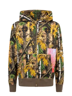 A BATHING APE Forest Camo Wide Full-zip Hoodie - Brown