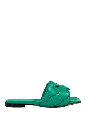 Bottega Veneta Lido Flat Sandals - Acid Turquoise