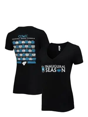 500 LEVEL Charlotte Fc Inaugural Season V-neck T-shirt - Black