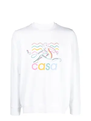 Casablanca Logo-print Organic Cotton Sweatshirt - White