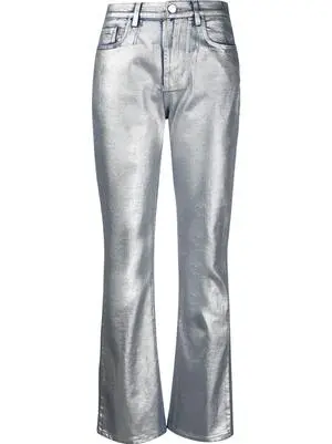 Alberta Ferretti Metallic Flared Jeans - Silver