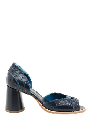 STUDIO CHOFAKIAN Secret Garden Peep-toe Pumps - Blue