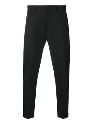 LOW BRAND Cropped Tailored Trousers - Black
