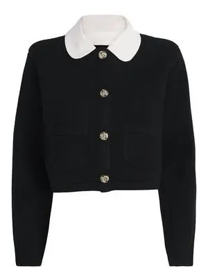 Claudie Pierlot Collared Wool-blend Cardigan - Black