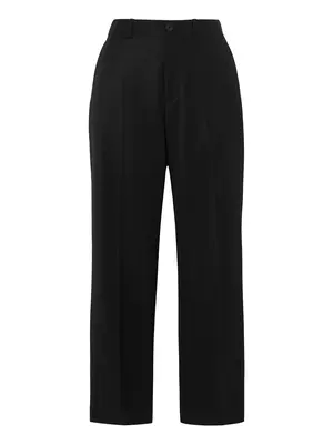 Balenciaga Wool Straight-leg Trousers - Black