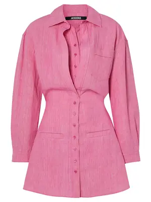 Jacquemus Baunhilha Layered Mini Shirt Dress - Pink
