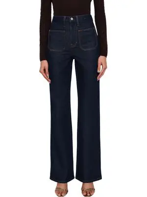 REFORMATION Alyssa Stretch High Rise Wide Leg Jeans - Blue