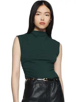 REFORMATION Lindy Knit Top Forest