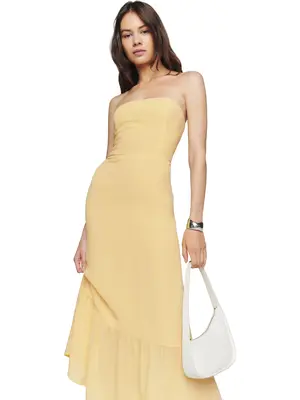 REFORMATION Arta Strapless Maxi Dress Sunshine