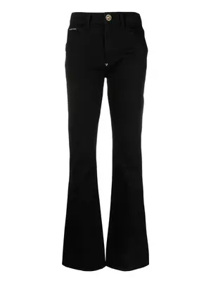Philipp Plein Skull Flared High-waisted Jeans - Black