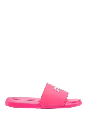 Alexander McQueen Logo-appliqué Slides - Pink